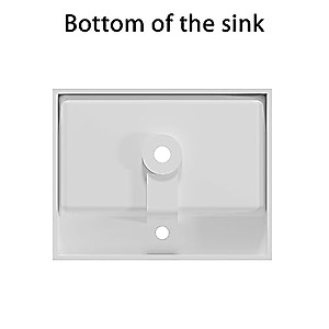 ARTSTONE 23.6 x 18.5 inch Bathroom Vessel Sink with Pop-up Drain Combo Above Counter, Stone Resin Rectangle Bathroom Sink with Overflow, Vanity Countertop Bowl Sink Washing Basin, White