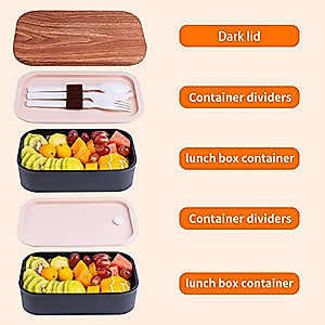 Uybieef Bento Box Adult Lunch Box with lunch bag,Japanese Lunch Box Containers for Adult,Bento lunch Box with Leakproof 54OZ Black