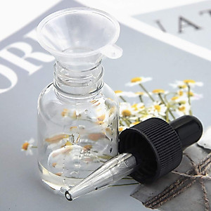 Yookat Eye Dropper Bottles 20 Pack 25ml Dropper Bottles 20 Pieces Labels and 2 Pieces Funnels Plastic Dropping Bottles Set for Essential Oils Travel and Lab