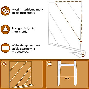 DyaSyaHya Shelf Dividers for Closet Organization - 6PCS - Steel Partition System for Organizing Cabinets, Wardrobe, Wooden & Flat Shelves - Metal Separators for Shelving Units - 11x11.4-Inch, White