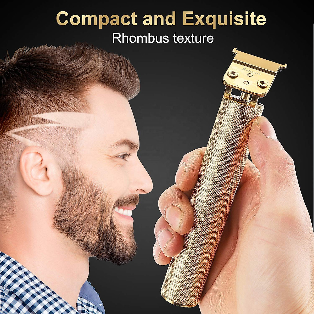 Hair Clippers for Men, Electric Hair Clippers Cordless Rechargeable Grooming Kits T-Blade Close Cutting Trimmer for Men 0mm Zero Gap Bald Head Clippers, Hair Trimmer for Men (Gold)