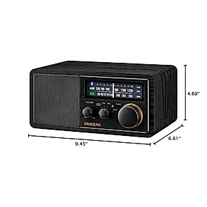SANGEAN SG-118 AM/FM/Bluetooth Wooden Cabinet Radio with USB Phone Charging