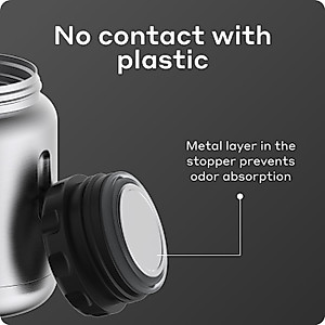 BOBBER Jerrycan - 16 oz Insulated Stainless Steel Thermo Food Jar With Extra-Wide Mouth and Built-in Folding Spoon - Keeps Hot for 10 Hours and Cold for 15 Hours (Matte)