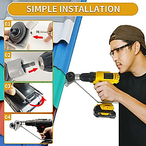 EaSygnal Electric Drill Plate Cutter-Metal Cutter for Drill,DIY Sheet Metal Cutter Drill Attachment,Drill Cut Pro Metal Cutting Adapter,Sheet Metal Cutter for Color Steel Tile,Steel,Iron,Aluminum