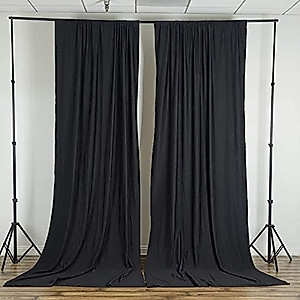BalsaCircle 10 ft x 10 ft Black Polyester Photography Backdrop Drapes Curtains Panels - Wedding Decorations Home Party Reception Supplies