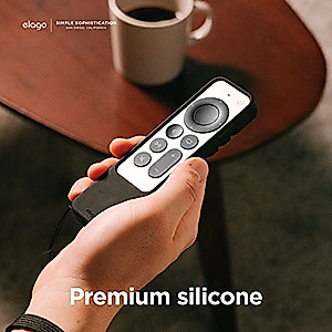 elago R3 Protective Case Compatible with 2022 Apple TV Siri Remote 3rd Generation, Compatible with 2021 Apple TV Siri Remote 2nd Gen - Lanyard, Great Grip, Shock Absorption, Drop Protection [Black]