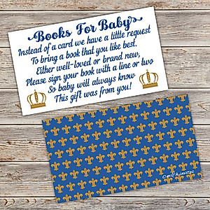 50 Prince Books for Baby Shower Request Cards - Invitation Inserts - Boy Baby Shower