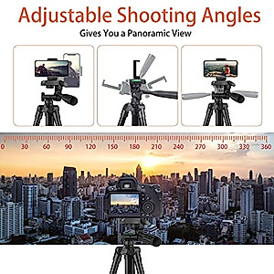 60" Phone Tripod, UEGOGO Tripod for iPhone with Remote Shutter and Universal Clip, Compatible with iPhone/Android/Sport Camera Perfect for Video Recording/Selfies/Live Stream/Vlogging