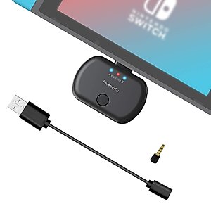 Friencity Bluetooth Audio Transmitter for Nintendo Switch PS4, Low Latency USB Type C Wireless Adapter, Support in-Game Voice& Two Headphones, Compatible with Airpod, Bose, Sony Headphone, Plug n Play