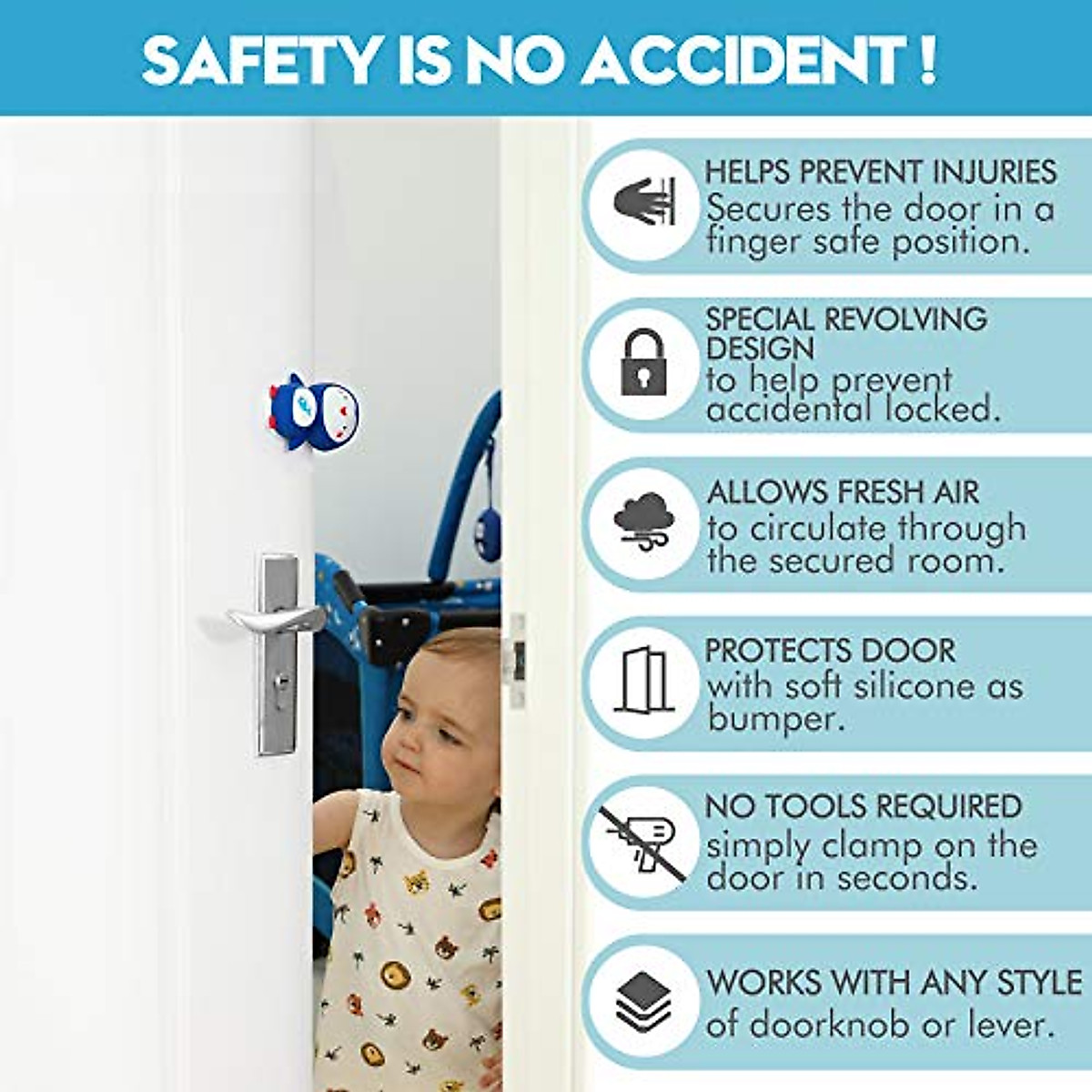 Baby Finger Pinch Guard Baby Door Stopper Safety Cute Penguin Doorstop Slam Stopper for Prevent Kids and Pet Finger Injuries, Door Slams, Getting Locked(1pieces)