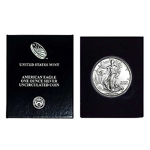 1993 - U.S. Silver Eagle in Plastic Air Tite in Magnet Close Black Gift Box - Gem Brilliant Uncirculated Dollar Uncirculated US Mint