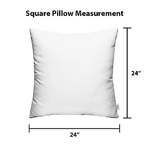 RSH DECOR: Sunbrella Square Throw Pillows Set of 4 | 24" x 24" | Water and Fade-Resistant Performance Fabric | Outdoor Pillow Covers with Down-Alternative Inserts | Milano Cobalt