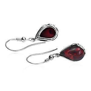 Ian and Valeri Co. Black Cherry Amber Sterling Silver Earrings