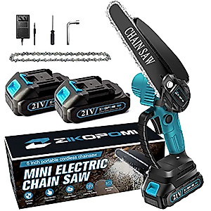 Zikopomi Hand Saw Pruning Tree Branches Electric Pruning with Rechargeable Battery & Chain, Yard Work Power Tool Gift, Can Replace Electric Pruning Shears to Trim Branches (2 Batteries&2 Chains)
