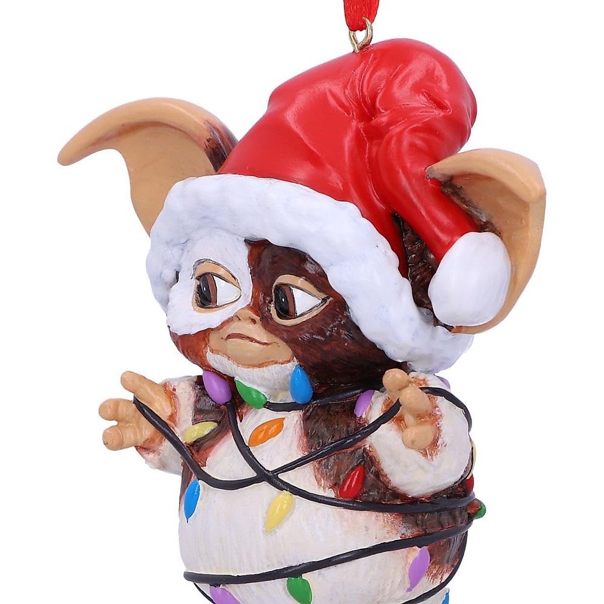 Nemesis Now Gremlins Gizmo in Fairy Lights Hanging Festive Decorative Ornament, Red, Housewarming
