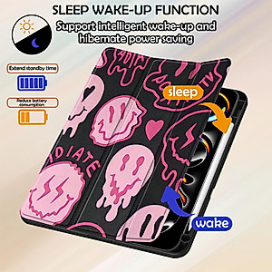 Cabreche Compatible with iPad Pro 13 Inch M4 Case 2024 with Pencil Holder TPU Back Case Auto Sleep/Wake Cover for Girls Women Men Cute Preppy Cool (PS12-Blue, Pro13 inch 2024)