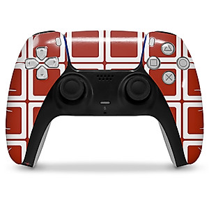WraptorSkinz Skin Wrap compatible with Sony PS5 DualSense Controller Squared Red Dark (CONTROLLER NOT INCLUDED)