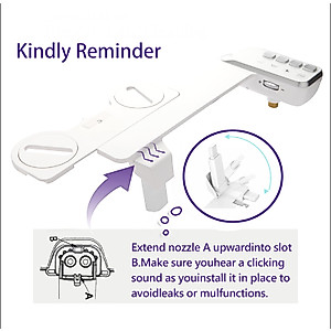 Bidet Attachment for Toilet，Non-Electric Dual Nozzle Hygienic Bidets，Self Cleaning and Adjustable Water Pressure Toilet Bidet for Frontal and Rear Wash（Classic Metal Hose）