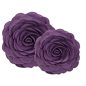 Fennco Styles Eva's Flower Garden Decorative Throw Pillow 16" Round - Violet Floral Accent Pillow for Home, Couch, Bed, Living Room, Holiday and Office Décor