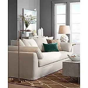 Walker Edison Modern Marble and Metal Frame Open Rectangle Coffee Accent Table Living Room Ottoman End Table, 42 Inch, Marble