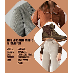 Corduroy Fabric 8 Wale Apparel 290-300GSM Solid Color by Continuous Yard 58" W 100% Cotton - Egyptian Yarn Stripe Texture Soft Trouser Coat Cushion Cover Sofa Cover Sewing Costume Upholstery Navy