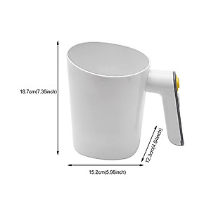 Electric Flour Sifter, Handheld Battery Operated Stainless Steel Mesh Shaker, Cup Shape Powder Shaker Strainer Kitchen Cooking Baking Pastry Tools 4 Cup Capacity(White)