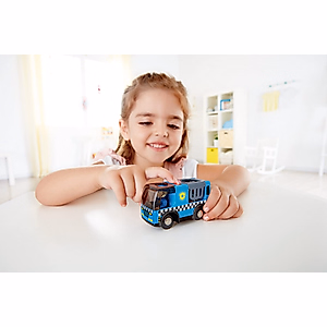 Hape Police Car with Siren | 3Piece Cops & Robbers Play Set with Action Figures