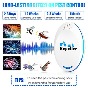 2pack Ultrasonic Pest Repellent Control pest Repeller Plug in Bug Repellent Indoor mice Spider Repellent for House Indoor Mouse Repellent Indoor Repel Flea,Rats,Roaches,Cockroaches,Fruit Fly,Rodent