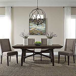 Liberty Furniture Industries Double Bridge Opt 5 Piece Trestle Table Set, W36 x D96 x H30, Dark Brown