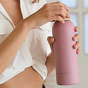 waterdrop – 20 oz Starter Set – Stainless Steel Water Bottle With Vitamin Hydration Flavoring Cubes - Midtone Pink