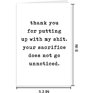 RUALOVE Humor Valentine's Day Card Men Women, Funny Anniversary Card Husband Wife, Wedding Anniversary Card, Thank You Card for Boyfriend Girlfriend, Cute Birthday Card Gift For Husband Wife