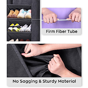 SLEEPING LAMB Shoe Rack for Door with Large Deep Pocket, Hanging Shoe Organizer for Closet Hanger, Dorm and Narrow Door Storage Shoe Holder, Black