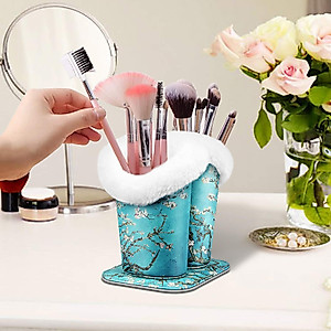 Fintie Plush Lined Double Eyeglasses Holder with Magnetic Base- Anti-scratch Premium Vegan Leather Glasses Stand Case, Blossom