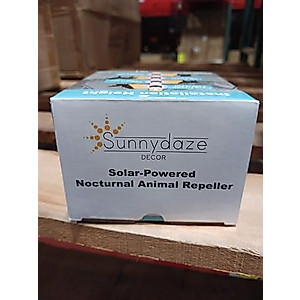 Sunnydaze Wall-Mounted Solar Nocturnal Animal Repellers - Waterproof Design - Red Flashing Lights - Battery Included - 2-Pack