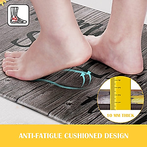 ASPMIZ 2 Piece Fall Sunflower Kitchen Mats Cushioned Anti-Fatigue Kitchen Rugs Non Slip Memory Foam Kitchen Mats and Rugs Waterproof Kitchen Floor Comfort Mats Fall Decors, 18'' x 48'' + 18'' x 30''