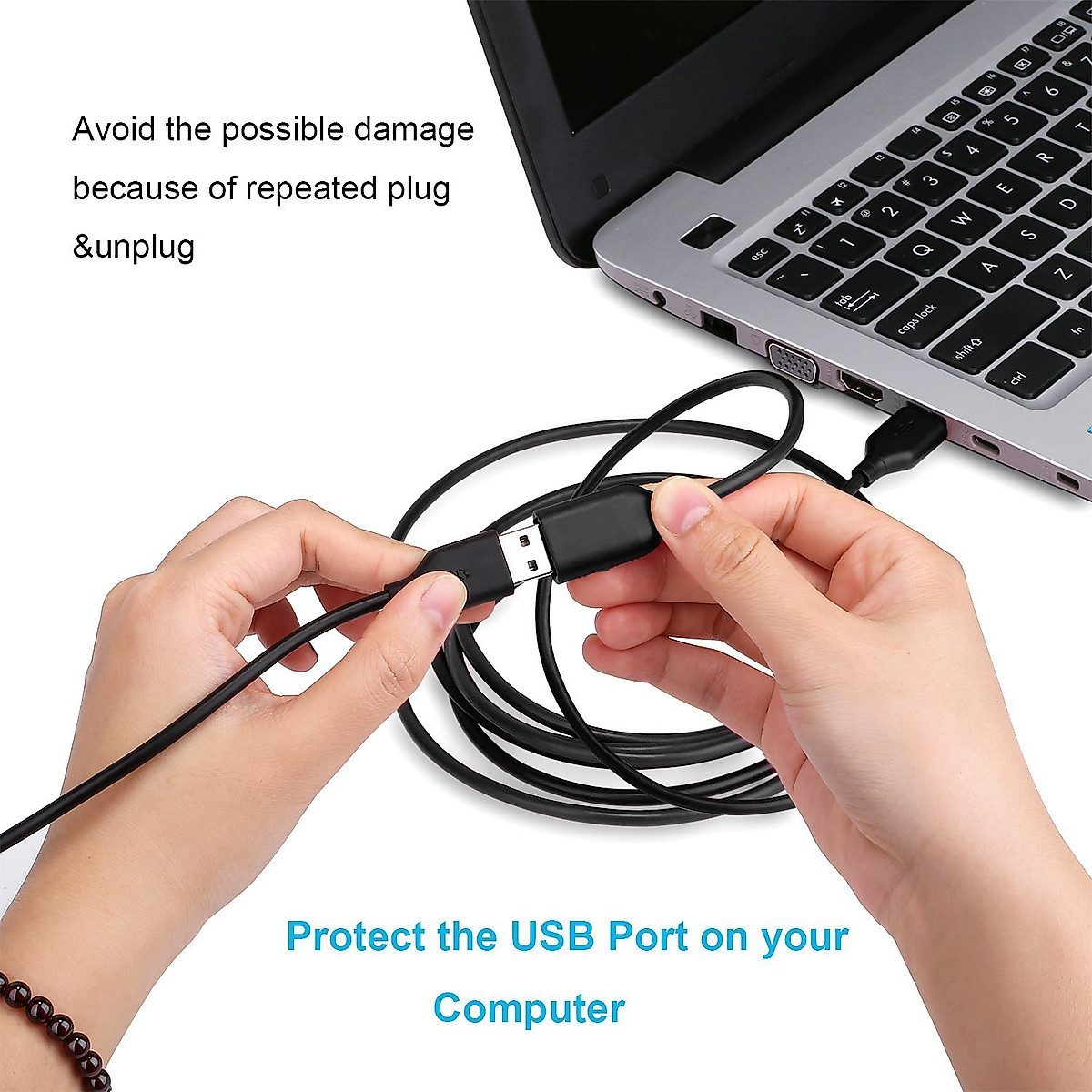 Besgoods USB Extension Cable, 4-Pack 6ft/2m USB 2.0 Extension Cable A Male to A Female Cable Extender Cord for Keyboard, Mouse, Printer - Black