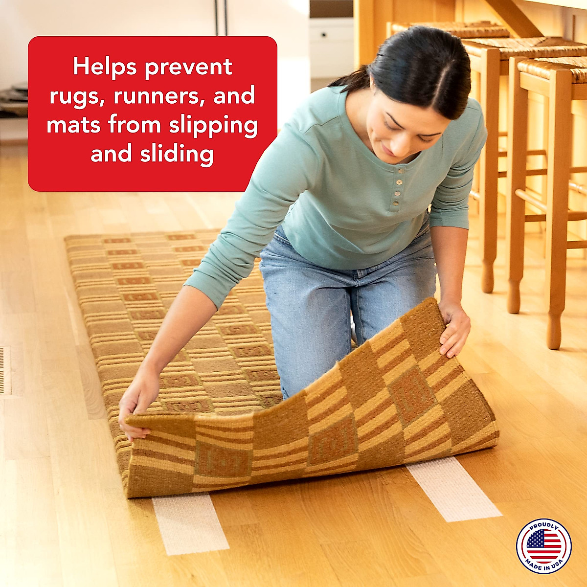 Optimum Technologies Lok Lift Rug Gripper for Runners, 4 Inch by 25 Feet. The Original Slip Resistant Rug Solution