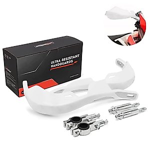JFG RACING Motorcycle Universal Handguards 7/8" 22mm and 1 1/8" 28mm Aluminum Hand Guards Brush Bar For off Road ATV For Motocross Electric Dirt Bike Enduro Sur-Ron -White