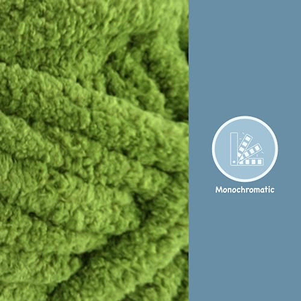 Blanket Extra 1 Pack 250g/8.81oz Polyester 6 Super Bulky (Jumbo) 38 yds Knitting Crochet Crafts & Amigurumi Chunky Chenille Yarn Home Decor (Green)