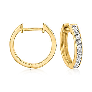 Ross-Simons Diamond Huggie Hoops Earring in 14kt Gold
