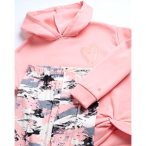 RBX Girls' Active Sweatsuit - 2 Piece Fleece Crop Pullover Hoodie Sweatshirt and Yoga Leggings - Clothing Set for Girls, 7-16, Size 7-8, Pale Rose