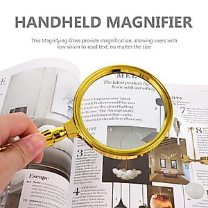 Gold Plated Magnifying Glass Portable Magnifying Lens Metal Magnifying Glass Hand Held Magnifying Glass Detective Kit Golden Magnifying Glass