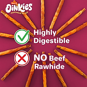 Hartz Oinkies Tender Ribs with Real Chicken, Duck & Veggies, Peanut Butter Flavored Rawhide-Free Dog Treats, Highly Digestible Dog Chews, 22 Count