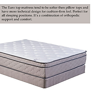 Mattress Comfort, 13-Inch Soft Foam Encased Hybrid Eurotop Pillowtop Memory Foam Gel Innerspring Mattress & 4" Wood Box Spring Set, Full XL