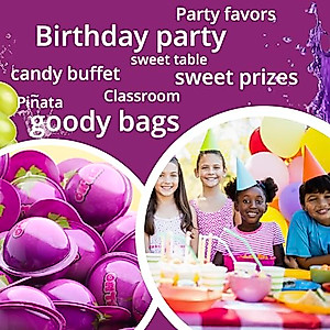 Gummy Candy - Large Jelly Filled Gummies - Grape Candies Filled with Grape Jam - 17 Pcs Individually Wrapped Chewy Candy Gummies in Jar - 1.18 Inches Big Fun Kids Candy - Easter Egg Stuffers