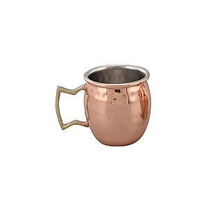 J&V TEXTILES Moscow Mule Copper Mugs - Gift Set of 4, 100% Solid Handcrafted Copper Cups - 2 Ounce Food Safe Hammered Mug For Mules
