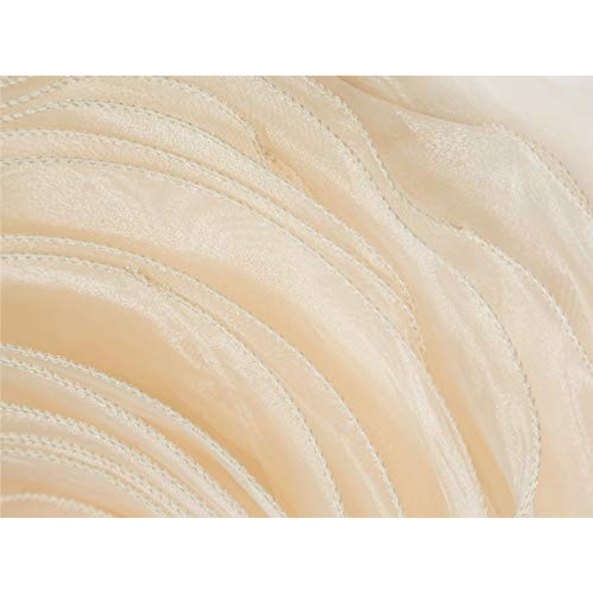 K-Cliffs Ruffled Rose Floral Chiffon Decorative Pillow Throw Round 16", Champagne