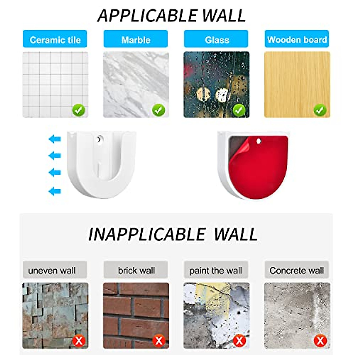 4 Pack Adhesive Wall Mount for Ring Indoor Cam, Strong VHB Stick On - Easy to Install, No Tools Needed, No Mess, No Drilling, Strong Adhesive Mount(Camera is not Included)