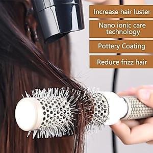 Round Brush Set for Blow Drying Curling, Professional Ceramic Ion Thermal Barrel Brush Leaves Hair Shiny Heat Styling Brush 5 Different Sizes Works Very Well with The Blow Dryer