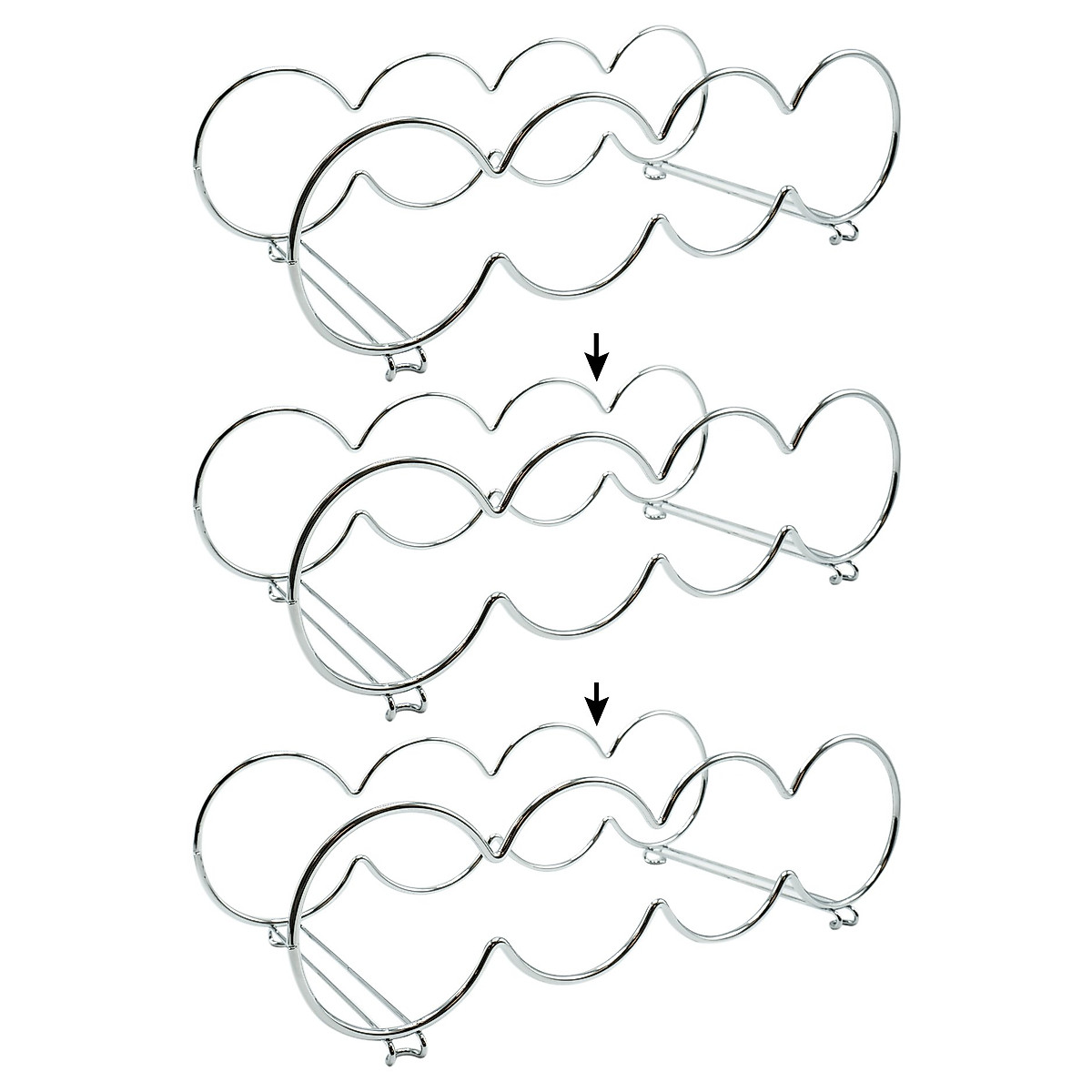 Sorbus® 3-Tier Stackable Wine Rack - Round Classic Style Wine Racks for Bottles - Perfect for Bar, Wine Cellar, Basement, Cabinet, Pantry, etc - Hold 12 Bottles, Metal (Round Silver)